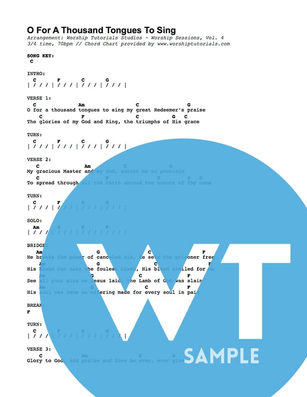 O For A Thousand Tongues To Sing - Worship Tutorials